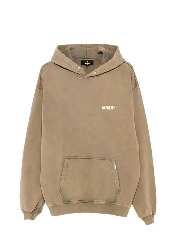 REPRESENT Owners' Club Logo-print Hoodie - Neutrals