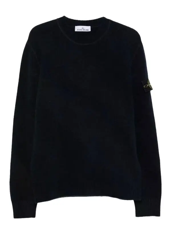 Stone Island Logo-patch Crew-neck Sweater - Blue