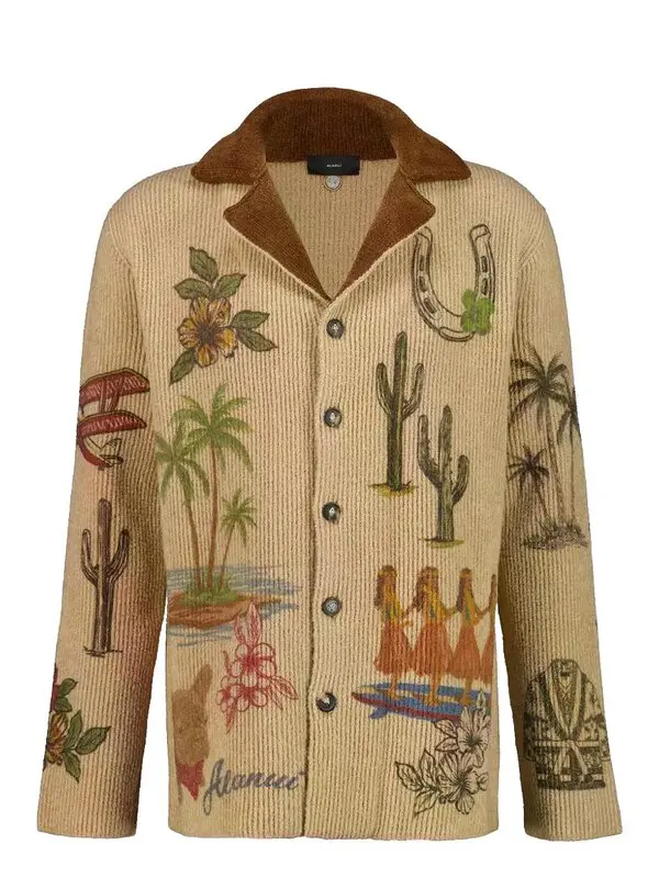 Alanui The Decade Intarsia-knit Shirt - Neutrals