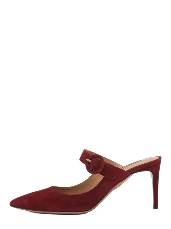 AQUAZZURA Blossom Buckle-strap Mules - Red