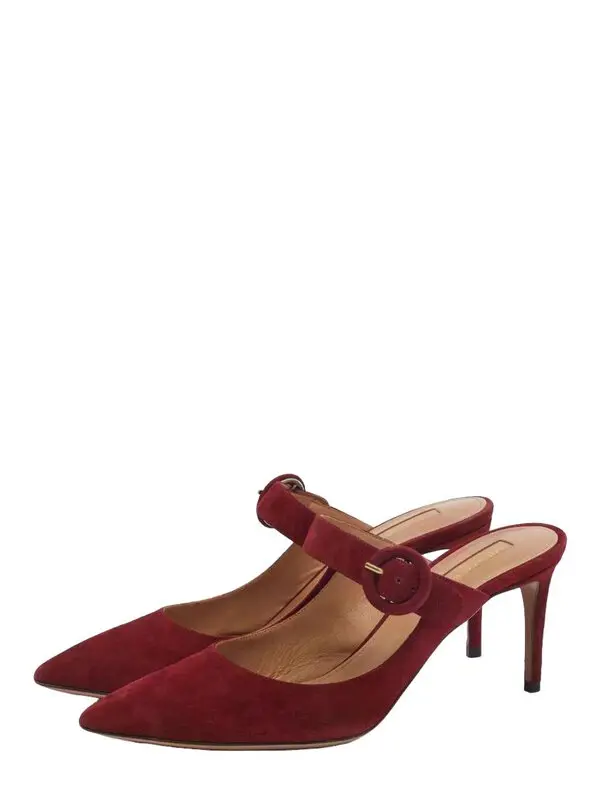 AQUAZZURA Blossom Buckle-strap Mules - Red