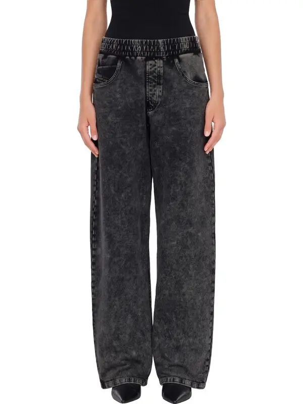 DIESEL® P-stuky Mid-rise Cotton Denim Wide-leg Jeans - Grey
