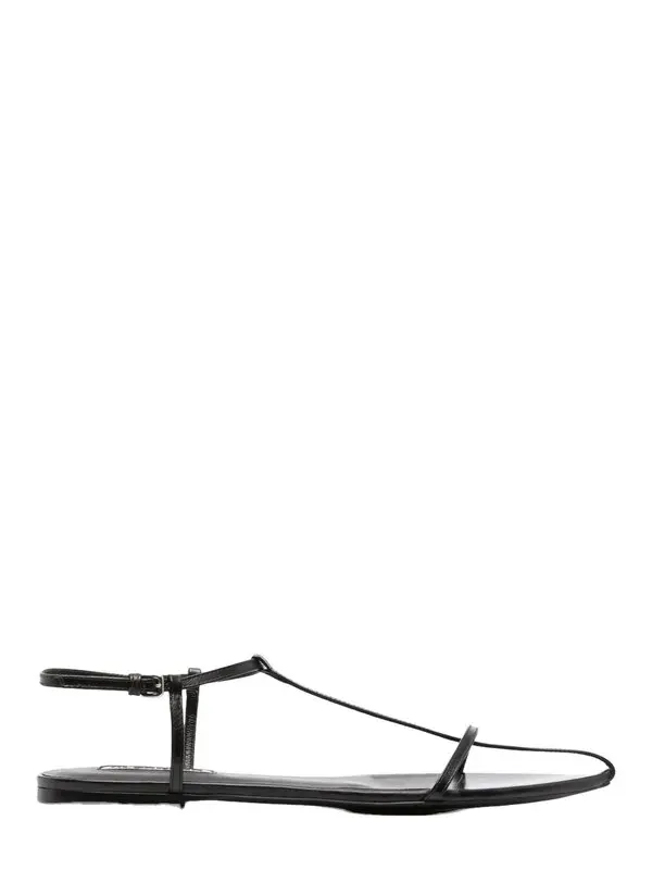 JIL SANDER Cage Ankle-strap Calfskin Leather Heeled Sandals - Black
