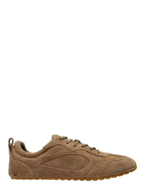 Tory Burch Low-top Suede Sneakers With Double T Logo - Grey