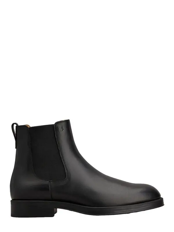 TOD'S T Timeless Smooth Calfskin Chelsea Boots With Round Toe - Black