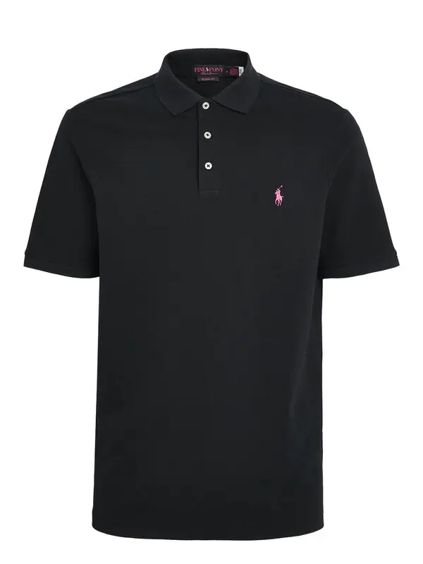 Polo Ralph Lauren Stretch-cotton Pink Pony Polo Shirt - Black