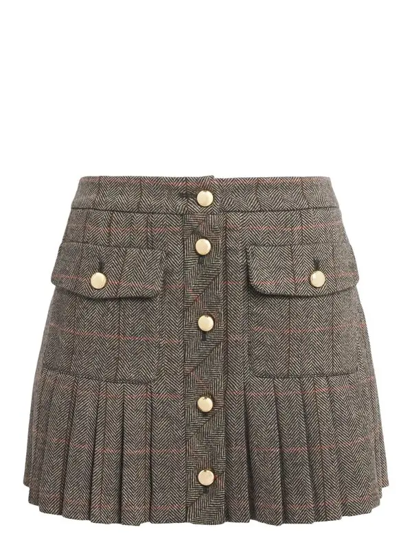 Maje Wool-blend Mini Skirt - Brown