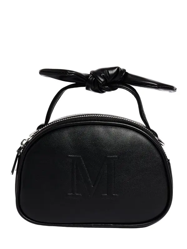 Monnalisa Faux Leather Cross-body Bag - Black