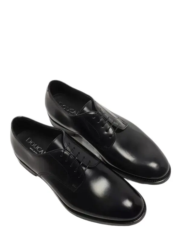 DOUCAL'S Polished-finish Lace-up Derby Shoes - Black
