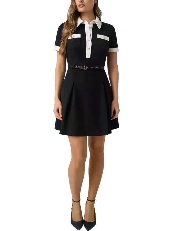 Guess Claudie Belted Polo Mini Dress - Black