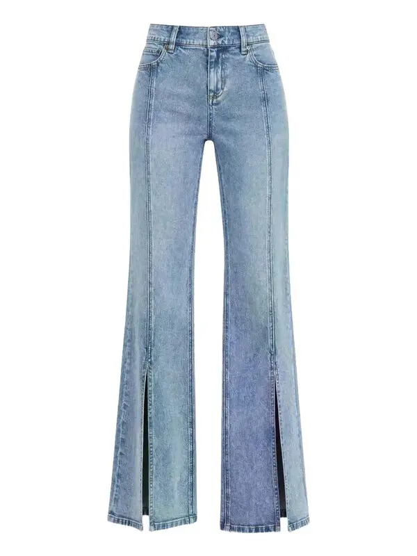 Alice + Olivia Seam-detail Slit-hem Flared Jeans - Blue