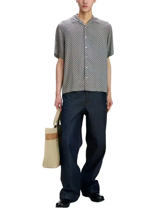 A.p.c. Geometric-print Shirt - Blue