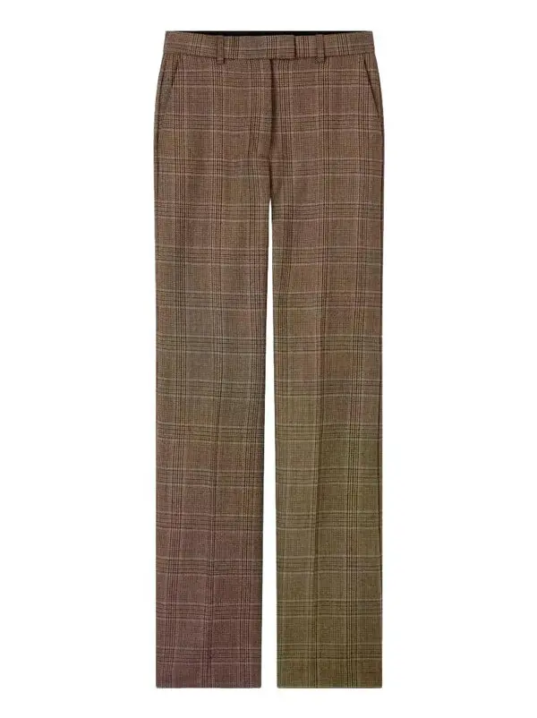 A.p.c. Jude Prince Of Wales-check Wool Trousers - Brown