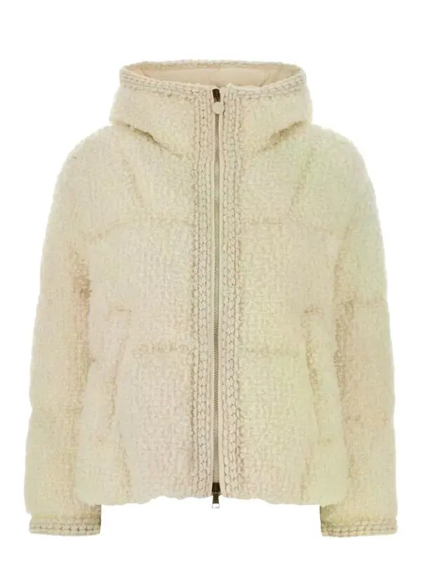 Moncler Cristallin Logo-patch Down Jacket - Neutrals