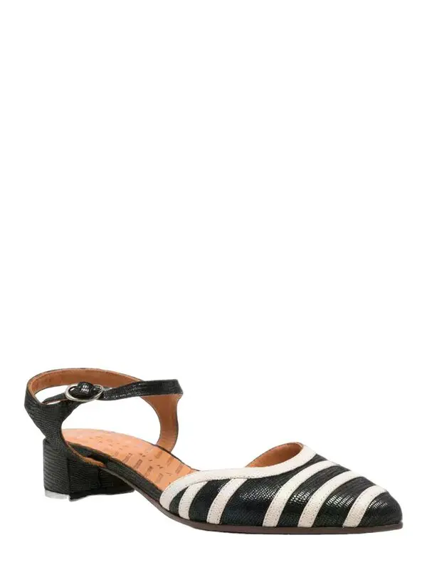 Chie Mihara Striped Pumps - Black