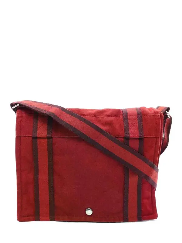 Hermès 1990-2010 Canvas Fourre Tout Besace Pm Crossbody Bag - Red