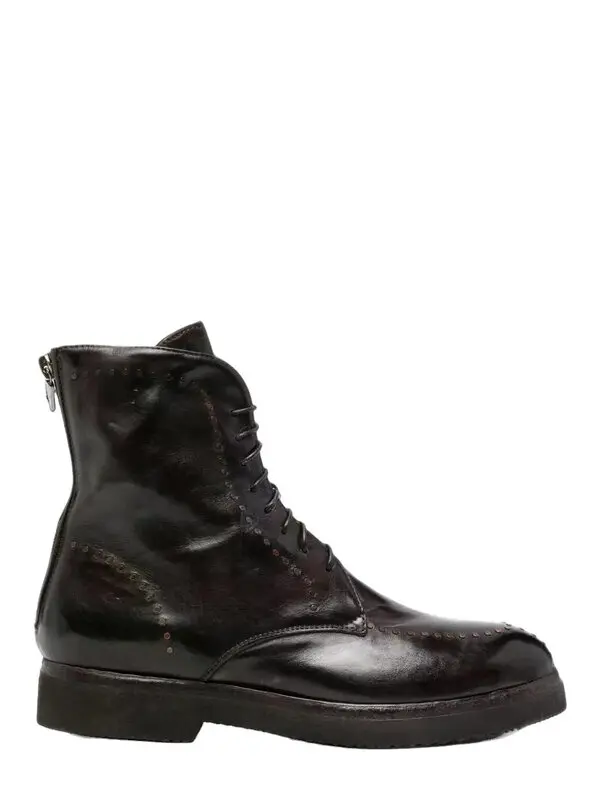 LEMARGO Studded Lace-up Boots - Brown