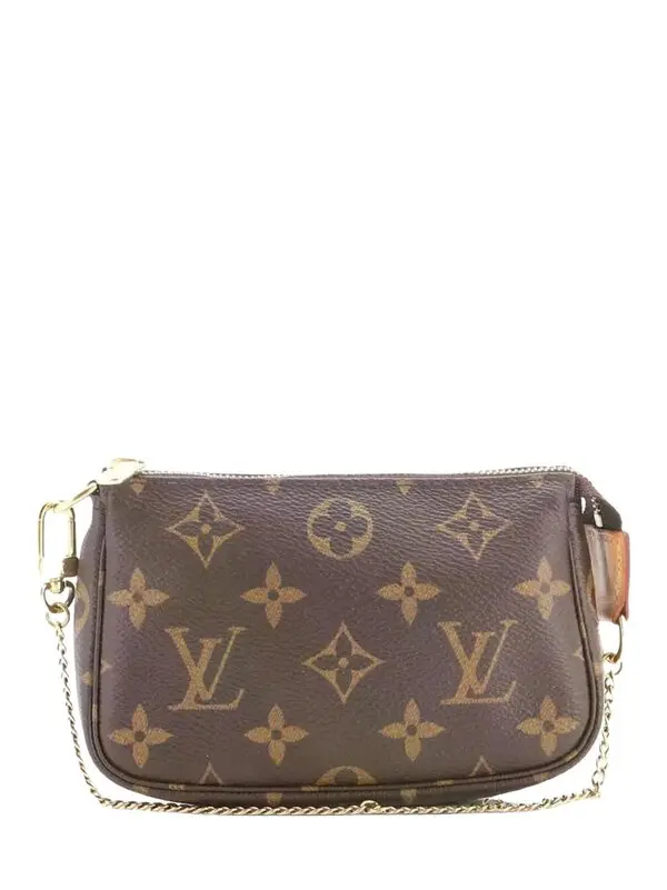LOUIS VUITTON Pochette Accessoires Monogram Canvas Mini Clutch Bag - Brown