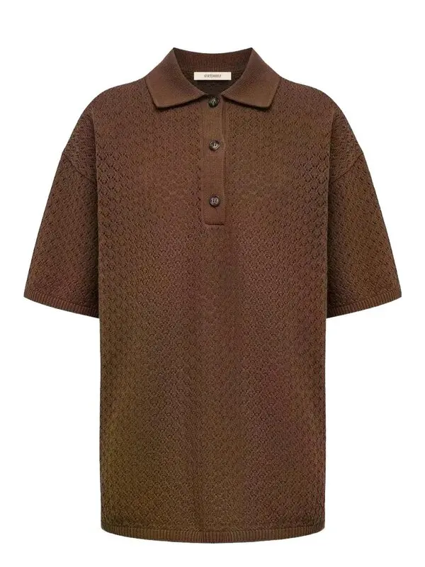 12 STOREEZ Pointelle-knit Jumper - Brown