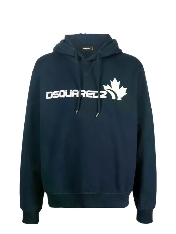 Dsquared2 Logo-print Long-sleeve Hoodie - Blue