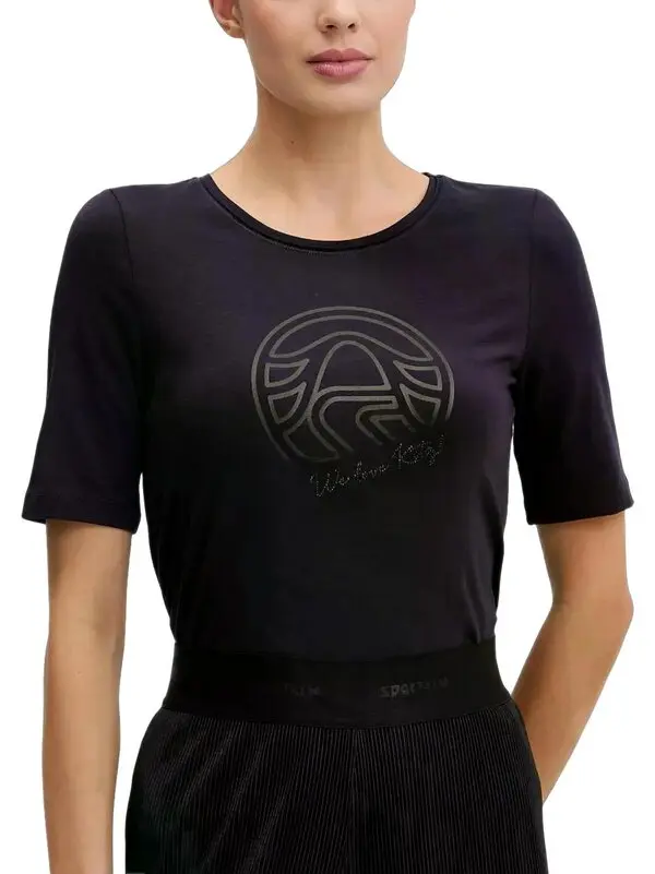 SPORTALM Logo-print Rhinestone-embellished T-shirt - Black