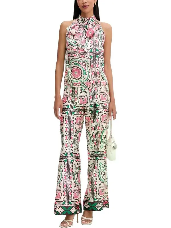 MORGAN Floral-print Pussy-bow Blouse - Neutrals