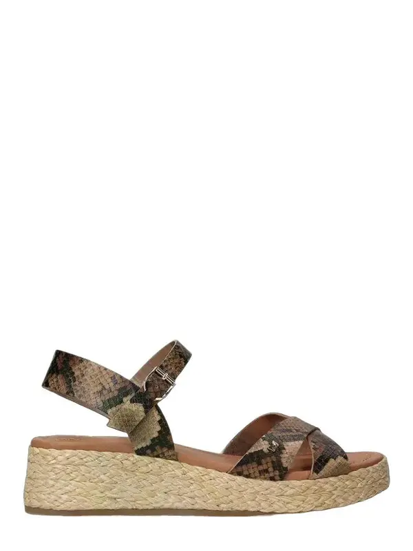 MEXX Snake-effect Espadrille Sandals - Brown