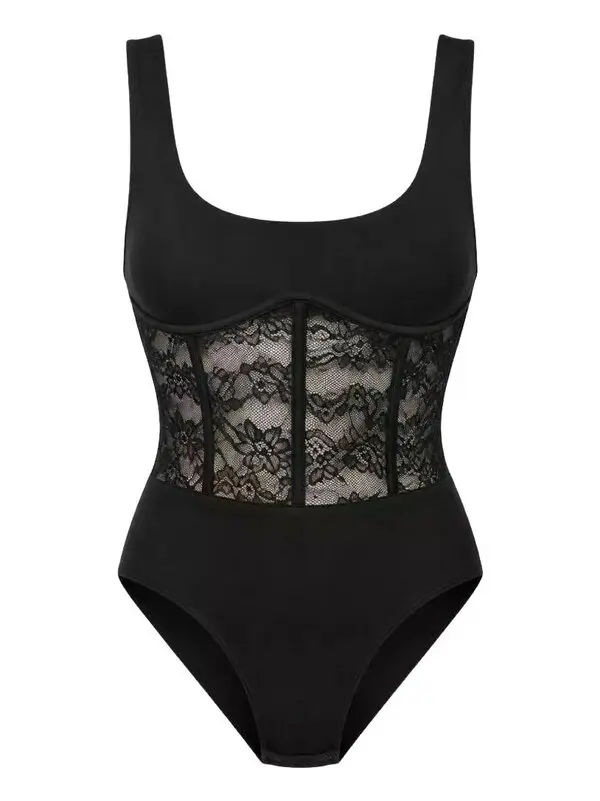 Cami Nyc Lace-panelled Bodysuit - Black