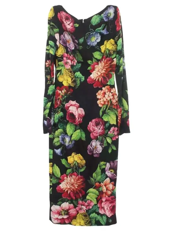 Dolce & Gabbana 2010s Floral-print Dress - Black