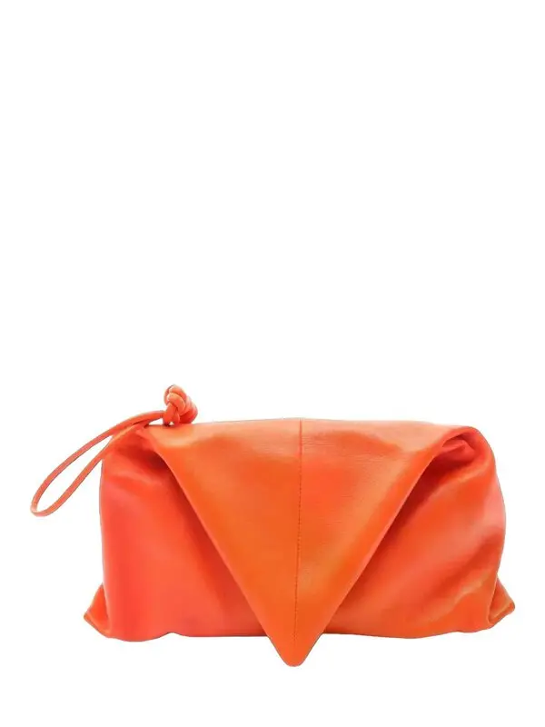 Bottega Veneta 2010s Triangle Clutch Bag - Orange