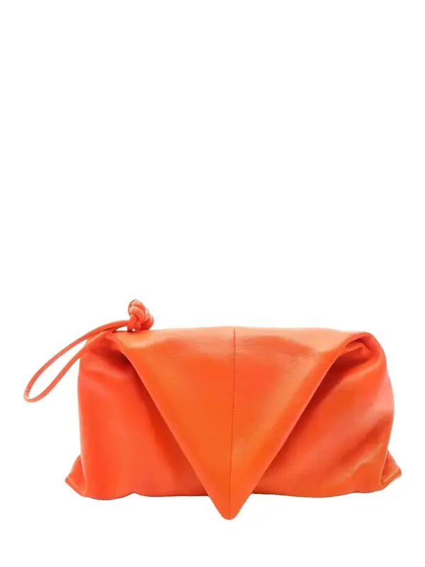 Bottega Veneta 2010s Triangle Clutch Bag - Orange