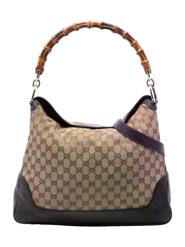 Gucci 2016-2026 Gg Canvas Bamboo Diana Satchel - Neutrals