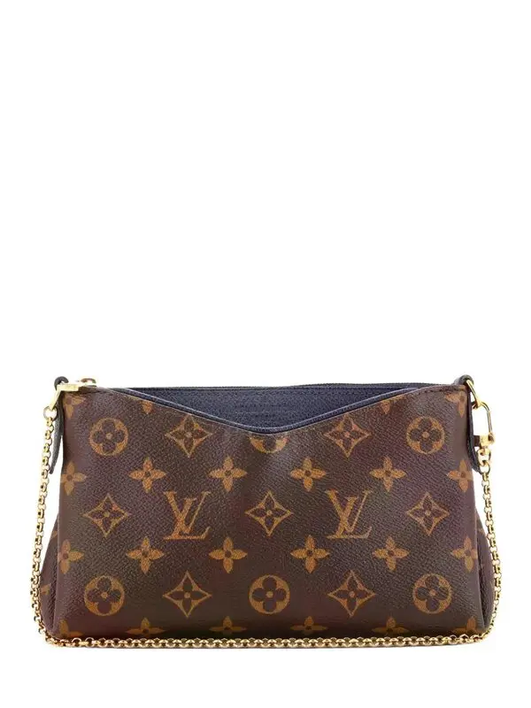 LOUIS VUITTON Pallas Monogram Canvas With Leather Clutch Bag - Brown