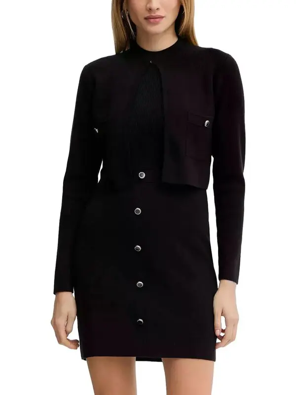 MORGAN Button-detail Mini Dress - Black