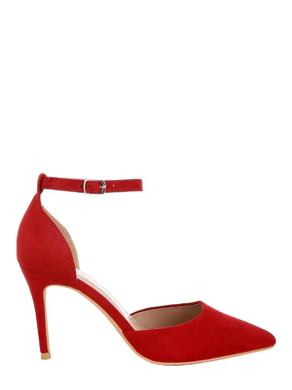 RAG & CO Dolona Microfiber Stiletto Heel Sandals In By - Red