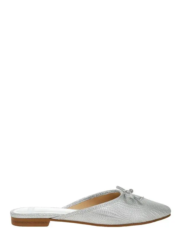 RAG & CO Jaylor Party Bow Slip-on Mules In By - Silver
