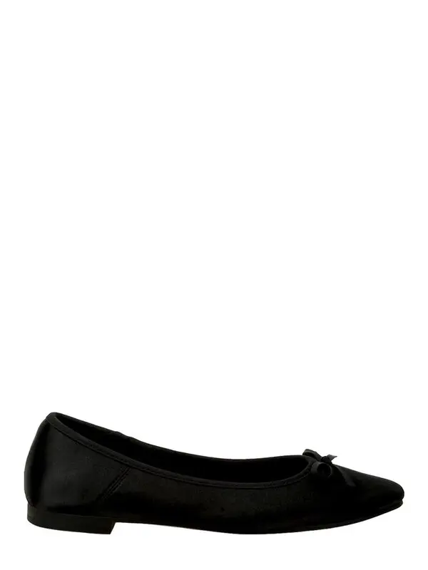 RAG & CO Fearless Satin Bow Embellished Ballerinas In By - Black