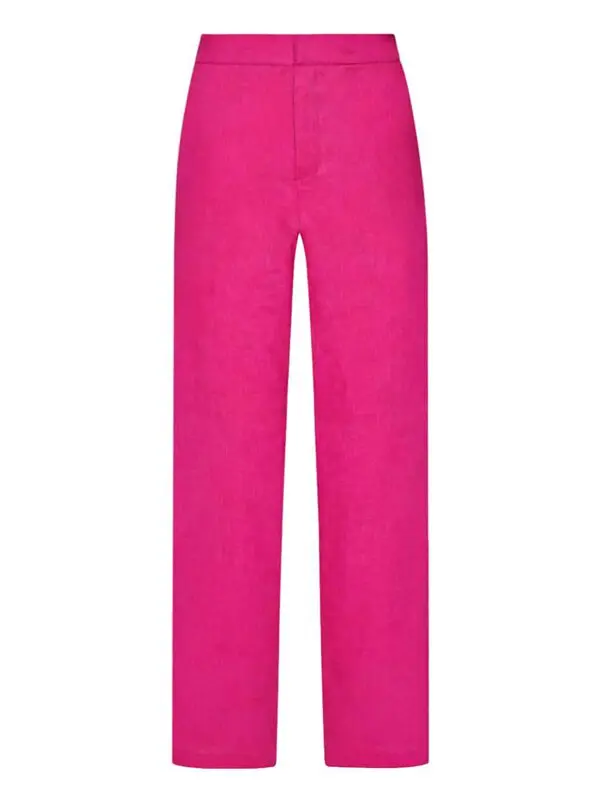 AVENUE 8 Straight-leg Linen Pants Fuchsia - Pink