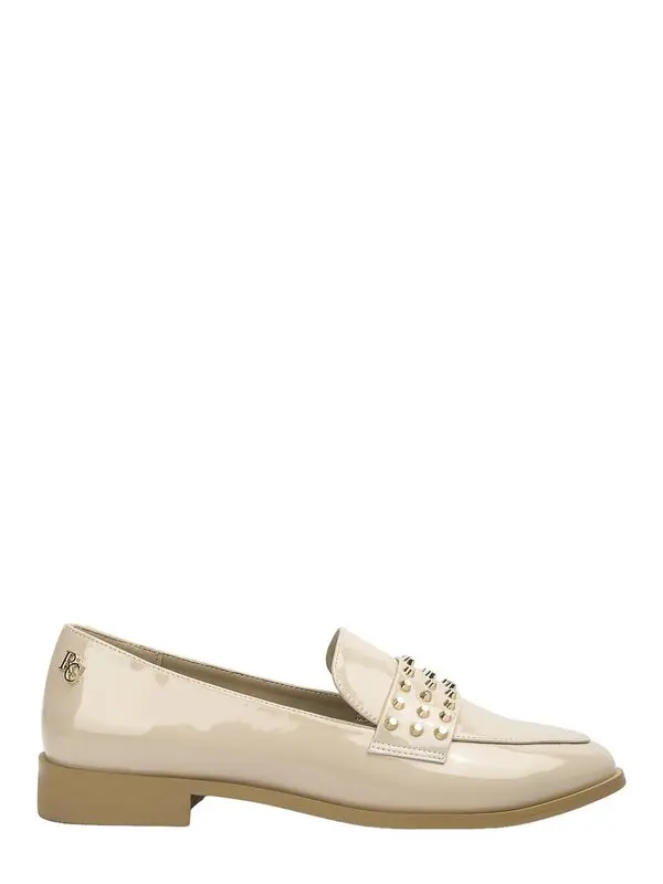 RAG & CO Neutrals Meanbabe Semicasual Stud Detail Patent Loafers In By - Beige