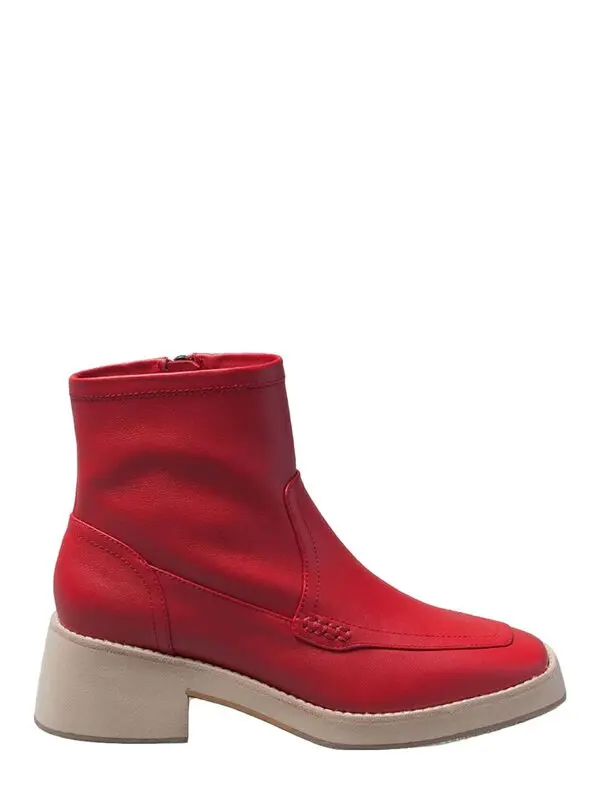 RAG & CO Oxman Zip-up Ankle Boot In By - Red
