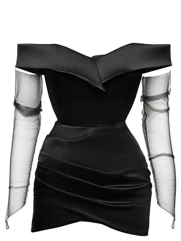 BENEDETTO Off-shoulder Mini Dress - Black