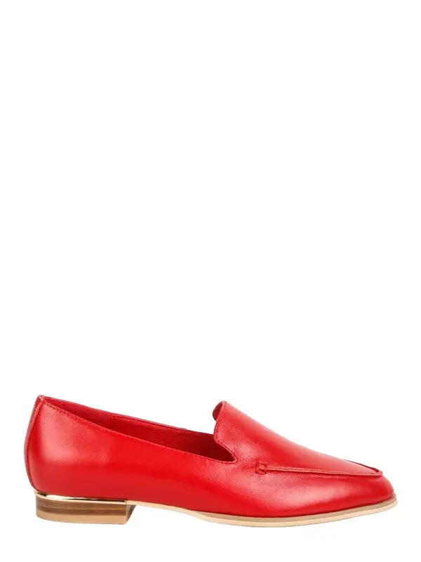 RAG & CO Richelli Metallic Sling Detail Loafers In By - Red