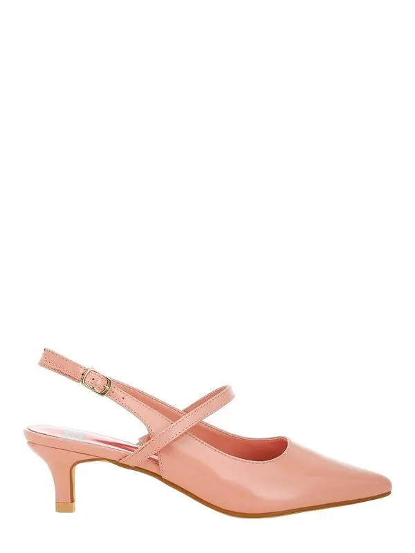 RAG & CO Abloom Kitten Heel Slingback Sandals In By - Pink