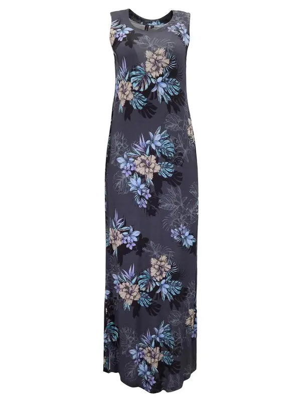 LORDS OF HARLECH Trudy Exotic Floral Sleeveless Midi Dress - Black