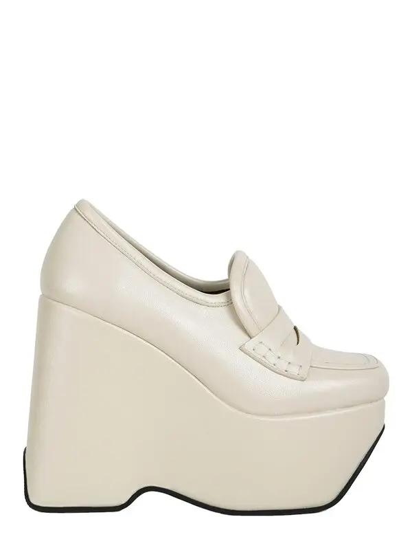 RAG & CO Neutrals Gilliam High Platform Wedge Loafers By - Beige