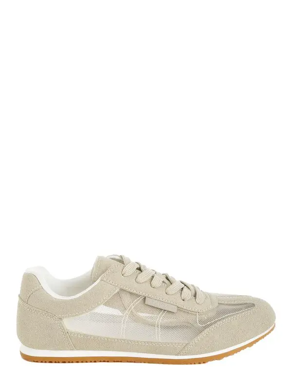 RAG & CO Neutrals Milon Microfiber & Mesh Sneakers In By - Beige