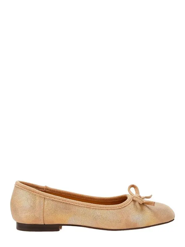 RAG & CO Neutrals Rubyrose Genuine Suede Bow Ballerinas By - Black