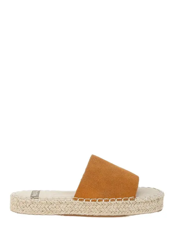 RAG & CO Huntra Real Soft Leather Espadrille Flatforms In Tan By - Brown