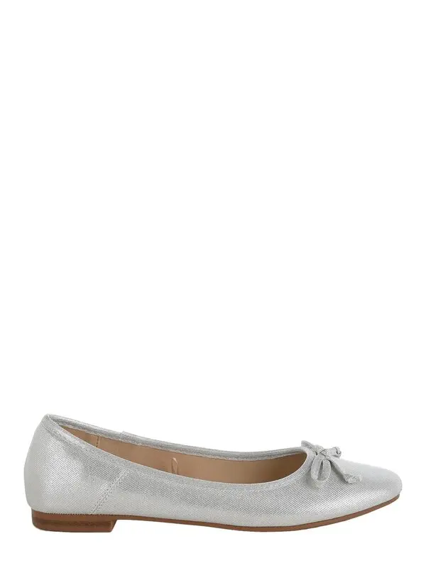RAG & CO Agshin Metallic Ballet Flats In By - Silver