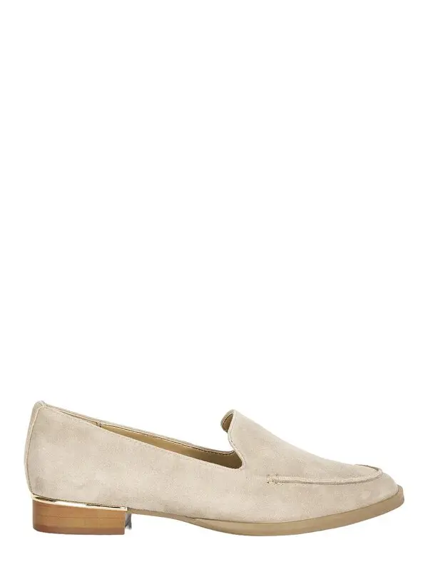 RAG & CO Neutrals Anna Taupe Suede Leather Loafers By - Black